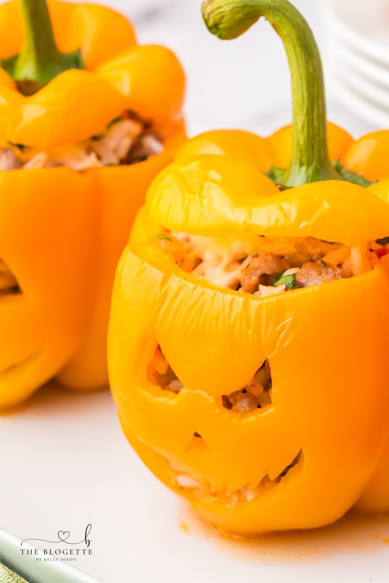 Jack O Lantern Stuffed Peppers Recipe!