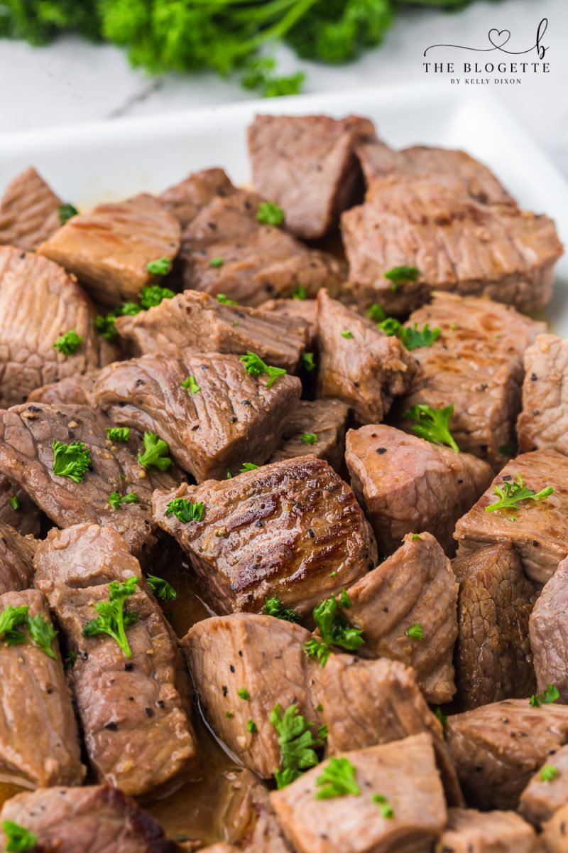 The BEST Garlic Butter Steak Bites!